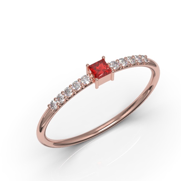 ARMOS | Jewelry | Minimalist Dainty Gold Princess Center Cz Ring | Poshmark